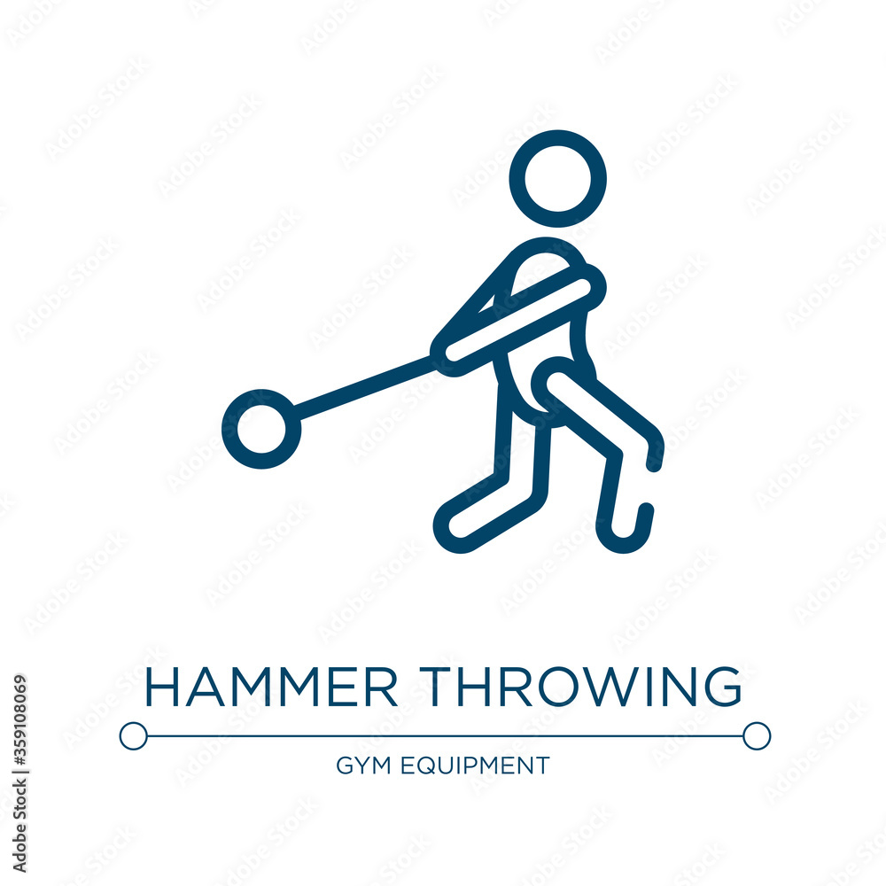 Hammer throwing icon. Linear vector illustration from sport equipment ...