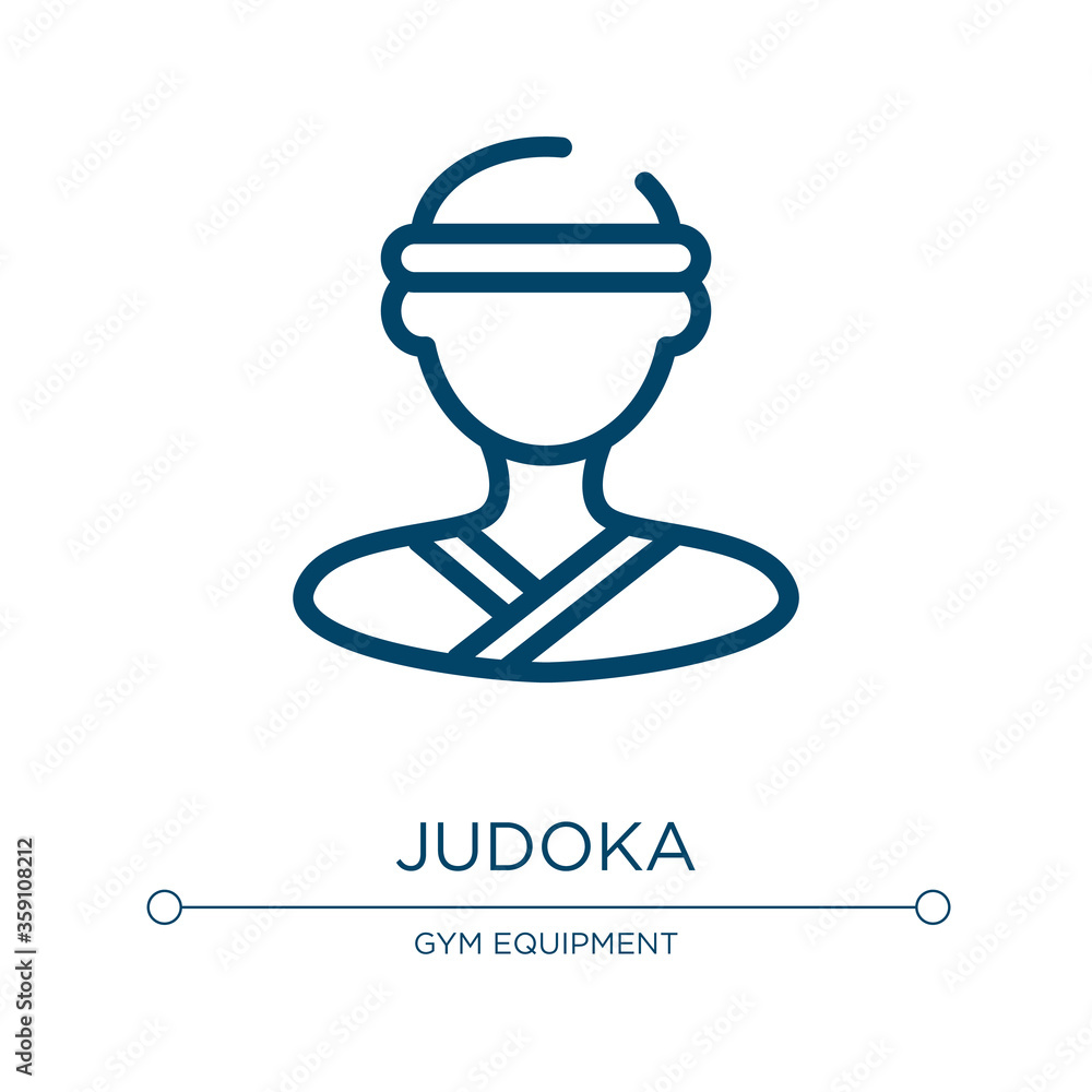 Judoka icon. Linear vector illustration from sport avatars collection ...