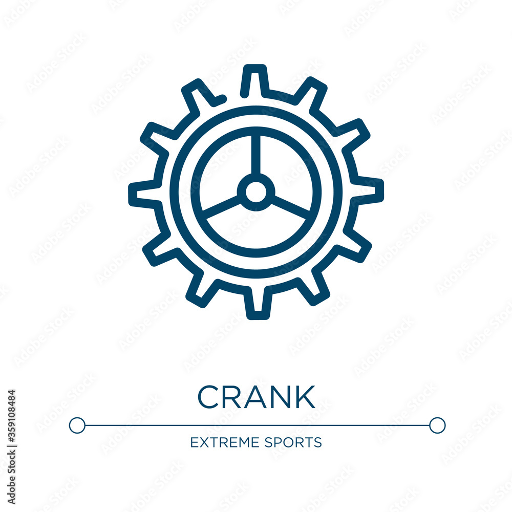 Crank icon. Linear vector illustration from bicycle racing collection ...