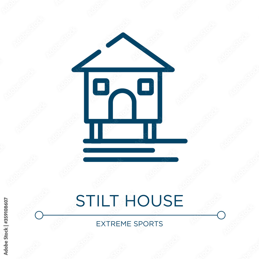 Stilt house icon. Linear vector illustration from fisherman collection ...