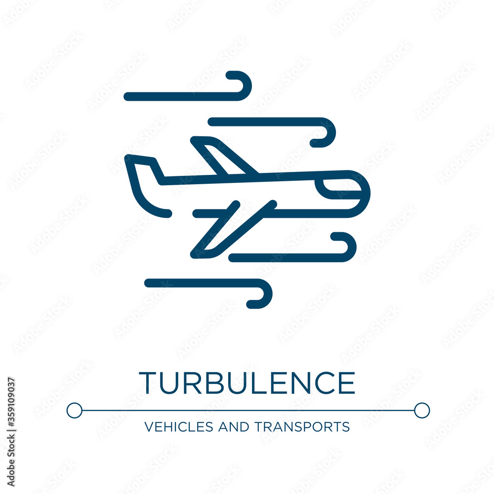Turbulence icon. Linear vector illustration from airport collection ...