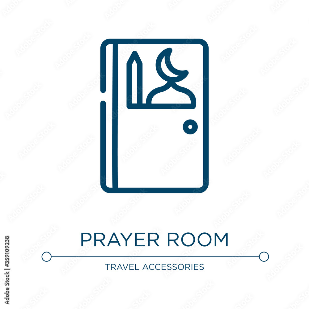 Prayer room icon. Linear vector illustration from airport collection ...