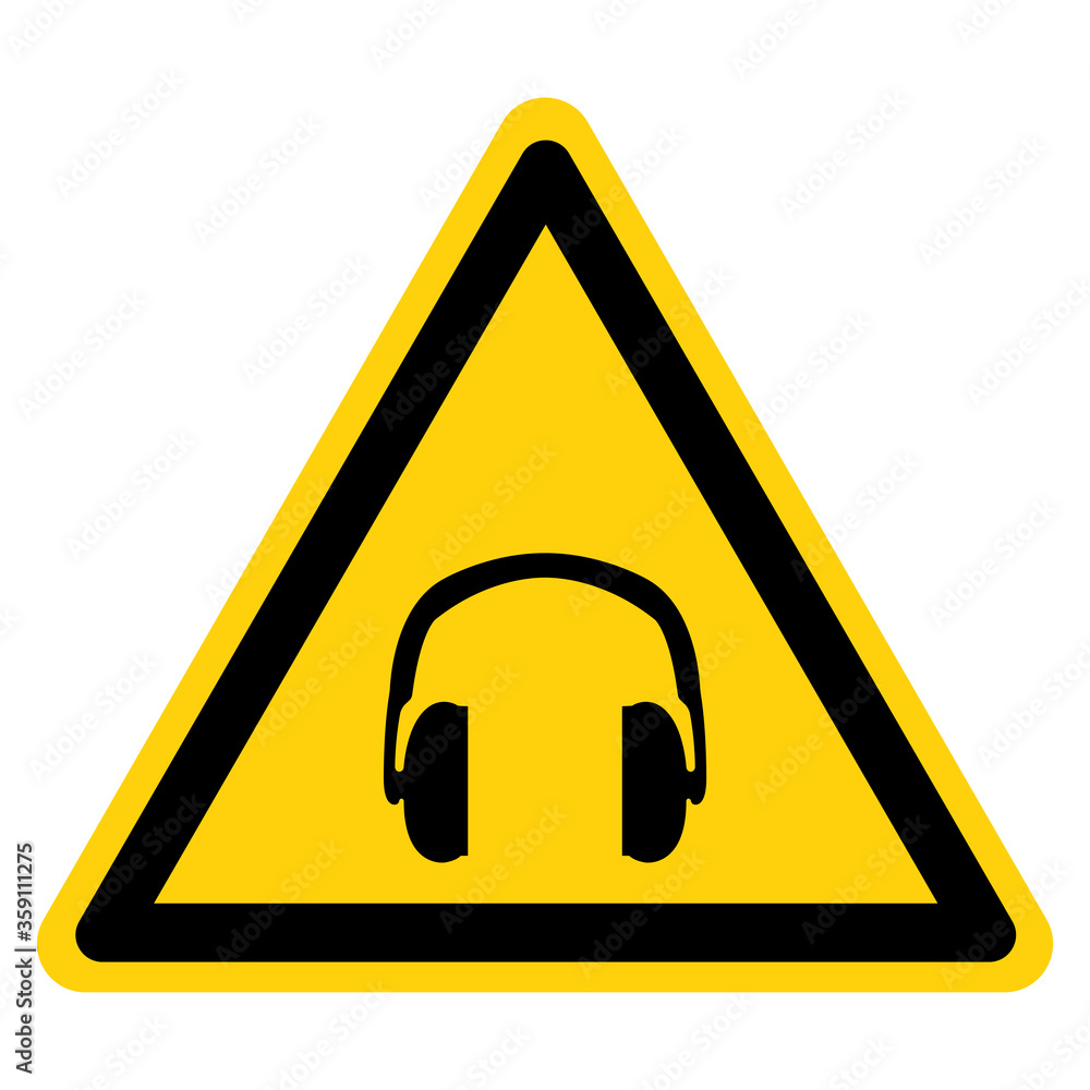 Warning Hearing Protection Symbol Sign, Vector Illustration, Isolate On ...