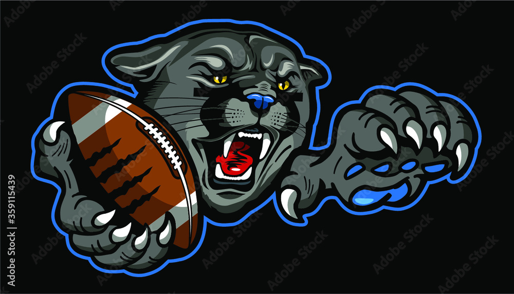 Panther Paw Football Logos