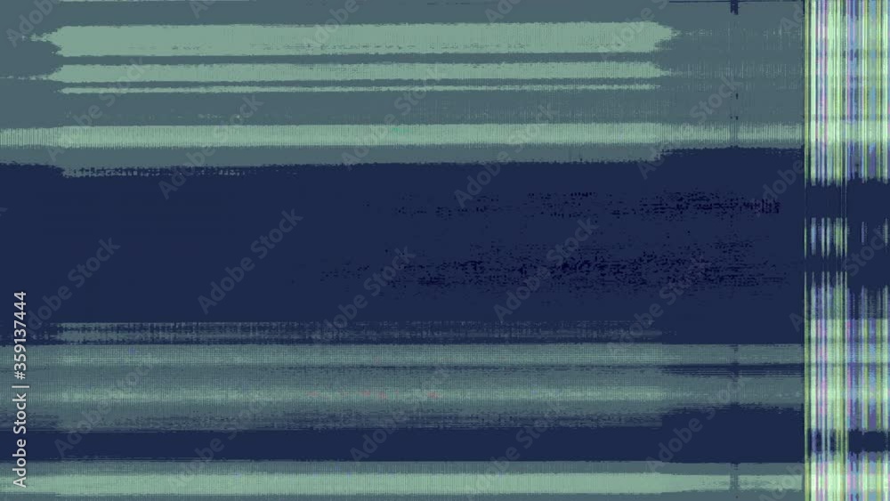 Digital glitch. Program error. Signal interference with real green line noise on blue. 素材庫影片 ...
