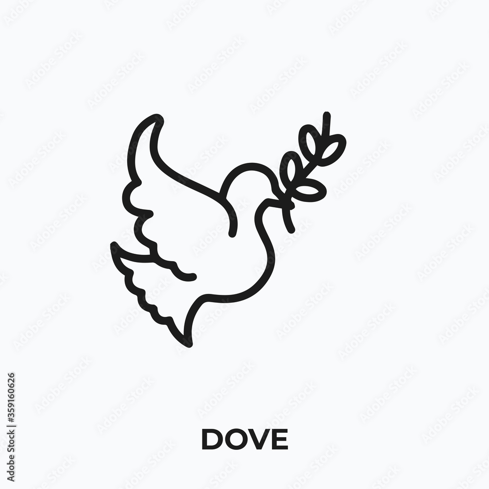dove icon vector. dove sign symbol. Stock Vector | Adobe Stock