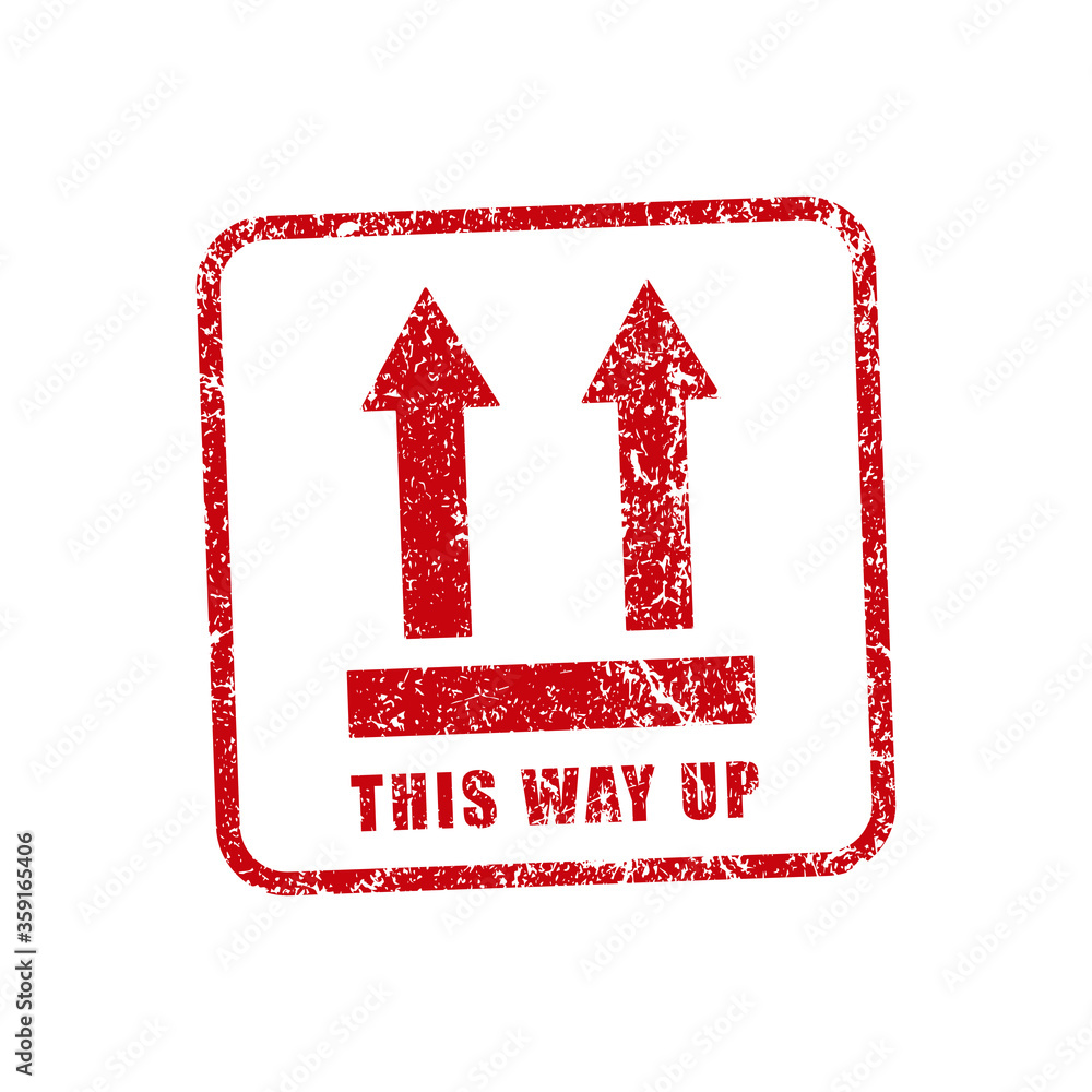 This way up package sticker icon symbol. Upward packaging logo sign ...