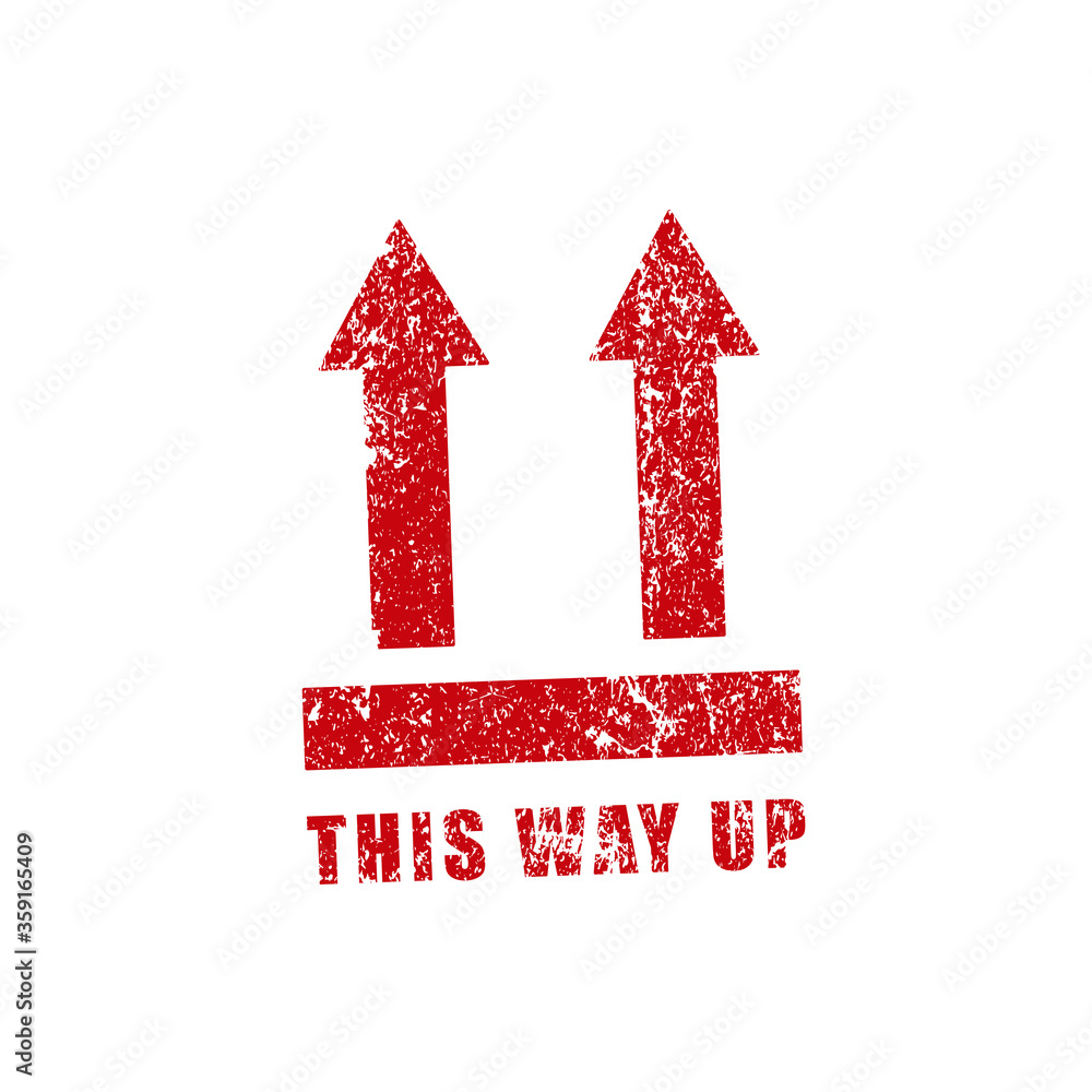 This way up package sticker icon symbol. Upward packaging logo sign ...