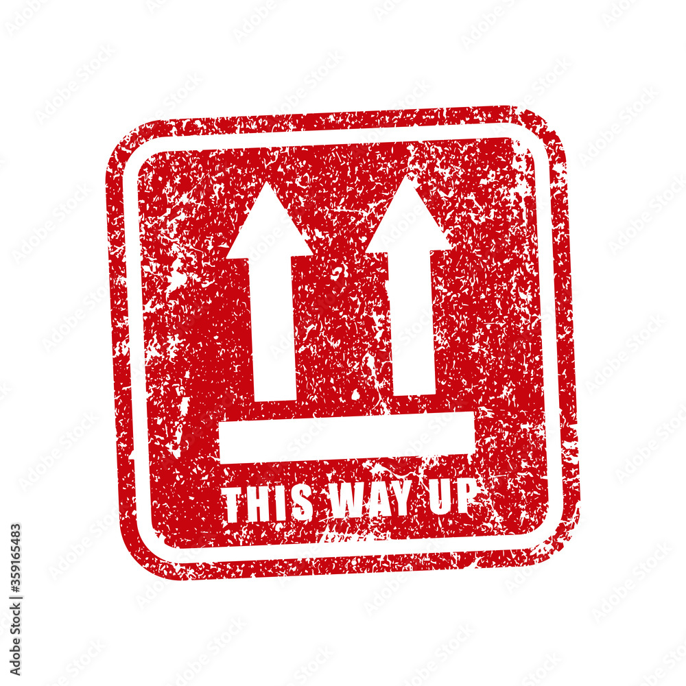 This way up package sticker icon symbol. Upward packaging logo sign ...