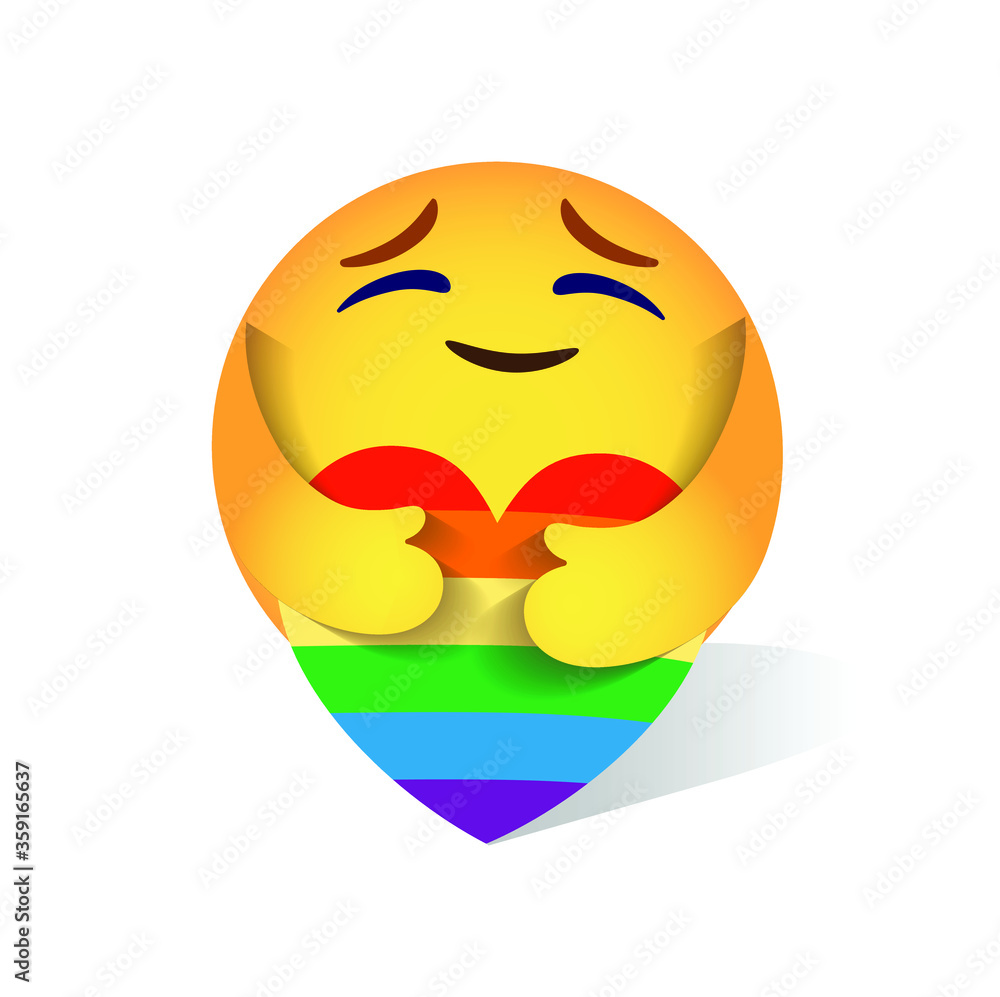 LGBT community symbol. Emoji, Emoticon vector, Round Yellow cartoon ...