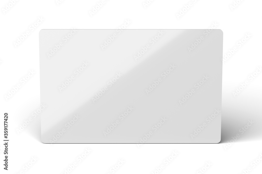 White plastic ID card with rounded corners template mockup isolated on ...