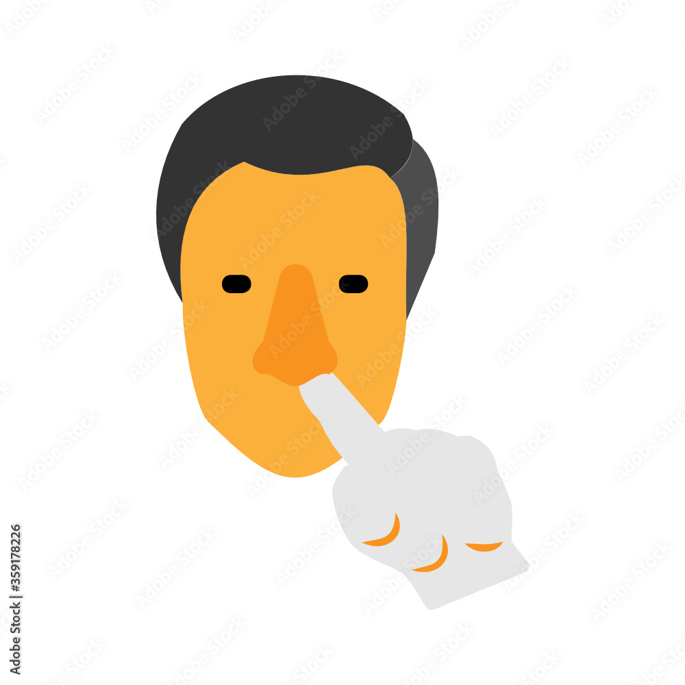 Nose picking concept vector color icon design, addiction and bad habits ...