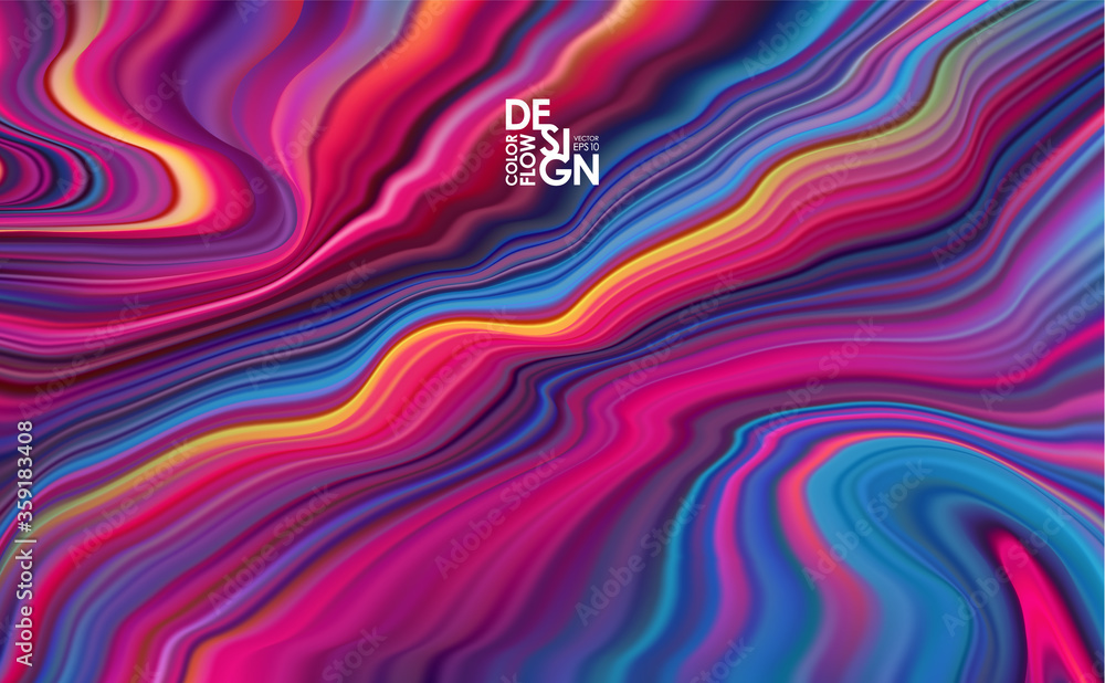 Abstract colorful paint flow background. Wave color Liquid shape ...