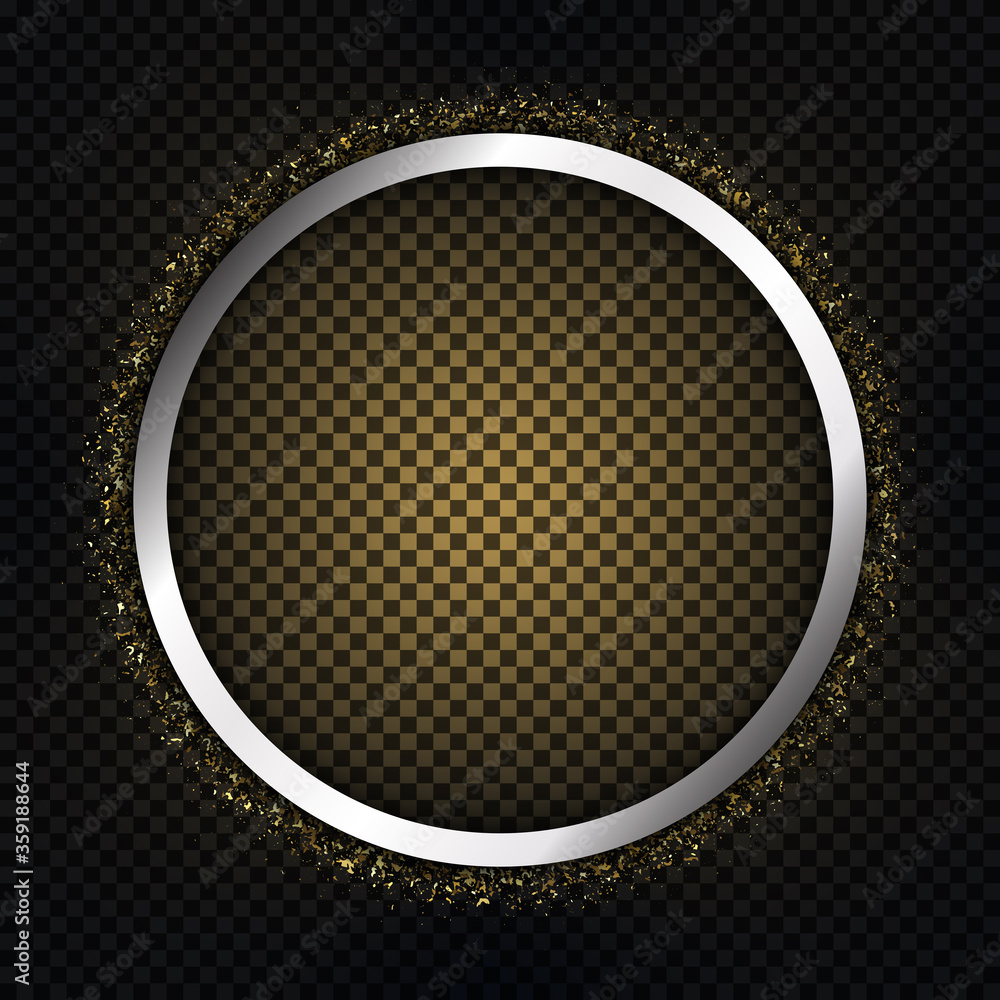 Silver round frame isolated on transparent background. Vector Silver ...