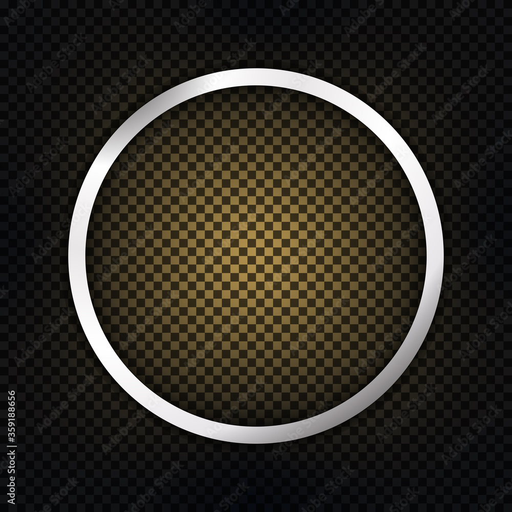 Fototapeta Silver round frame isolated on transparent background ...