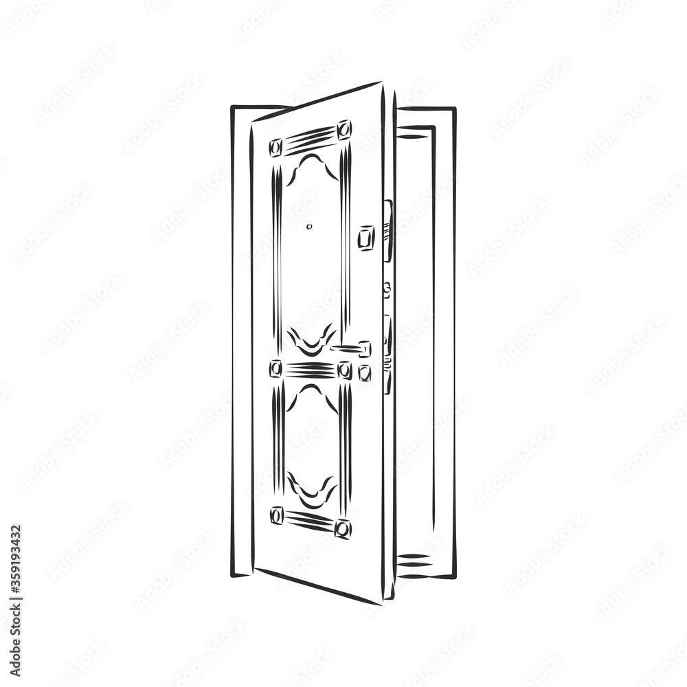 Hand Draw Sketch of Doors. door, vector sketch illustration Stock ...