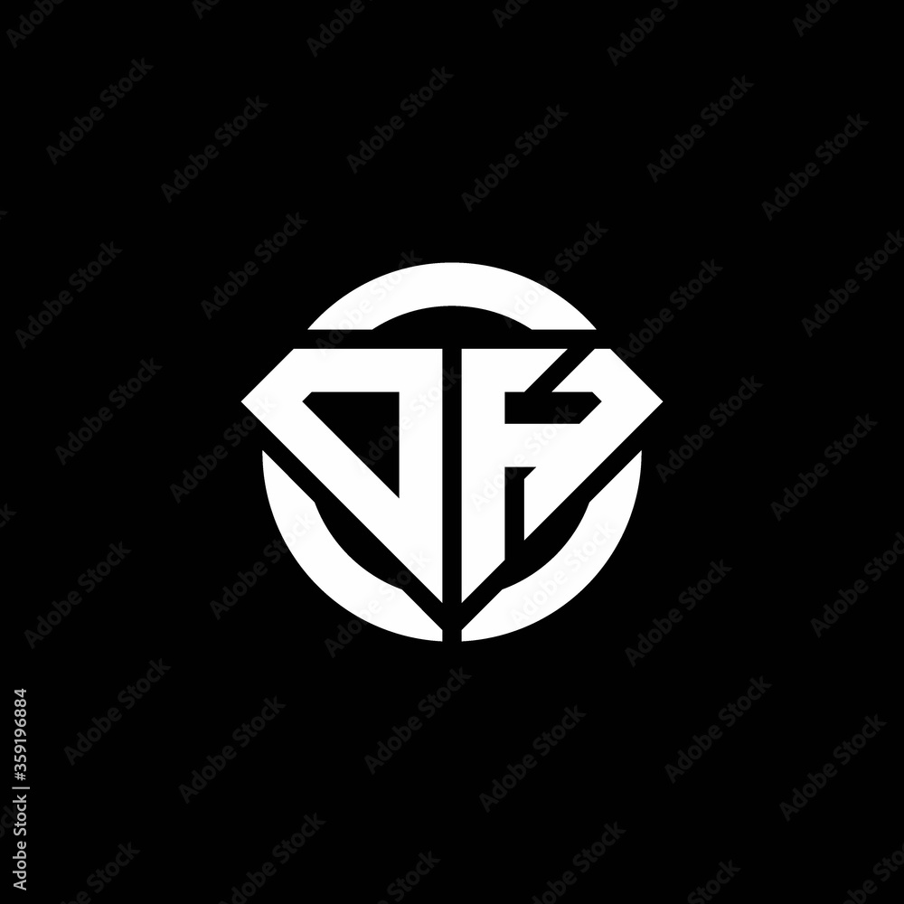 DH monogram logo with diamond shape and ring circle rounded Stock ...
