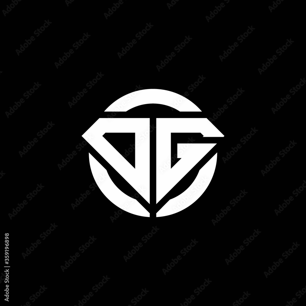 DG monogram logo with diamond shape and ring circle rounded Stock ...