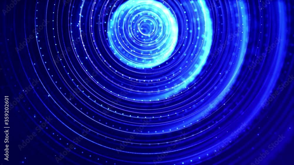 4k looped science fiction particle background with bokeh and light ...