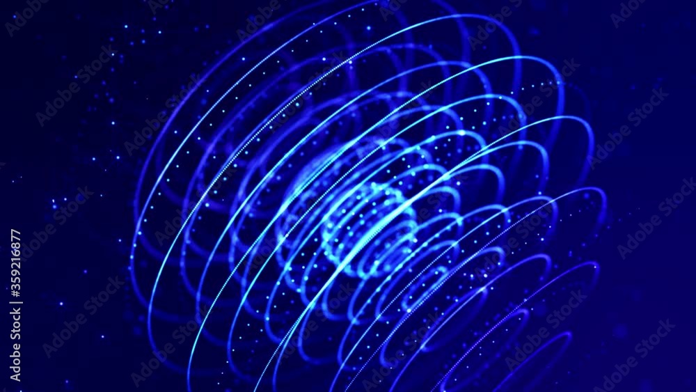 4k looped sci-fi particle background, bokeh and light effects. Glow ...