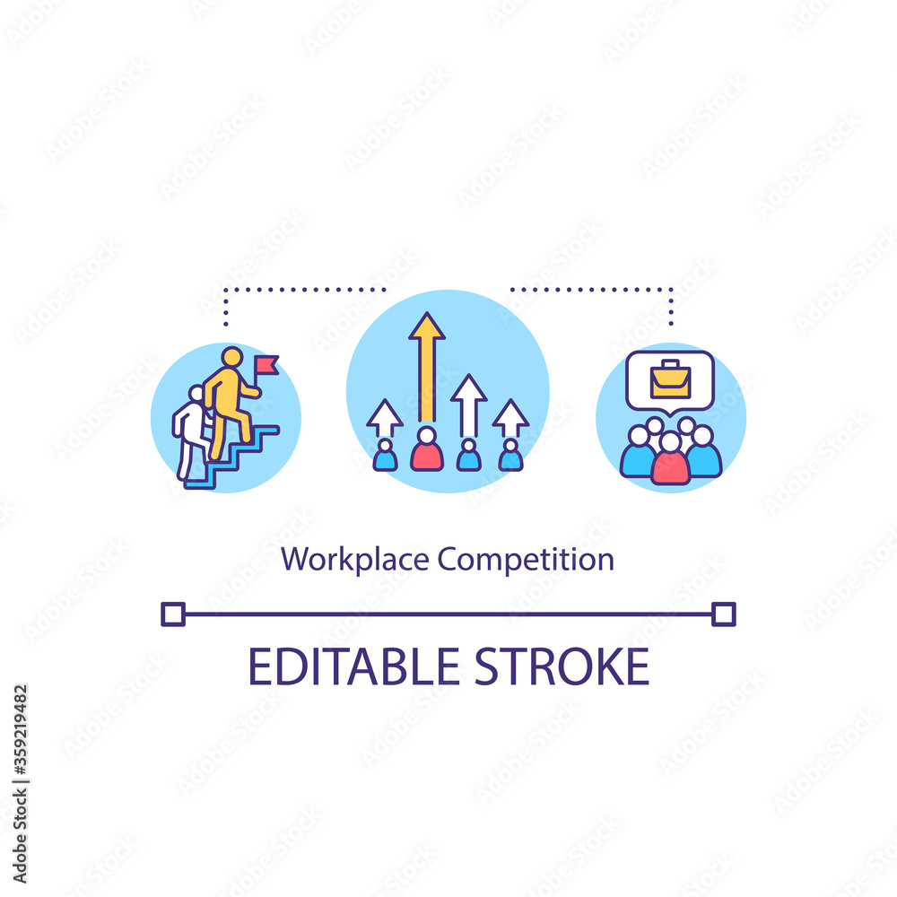 Workplace competition concept icon. Job position. Management and ...