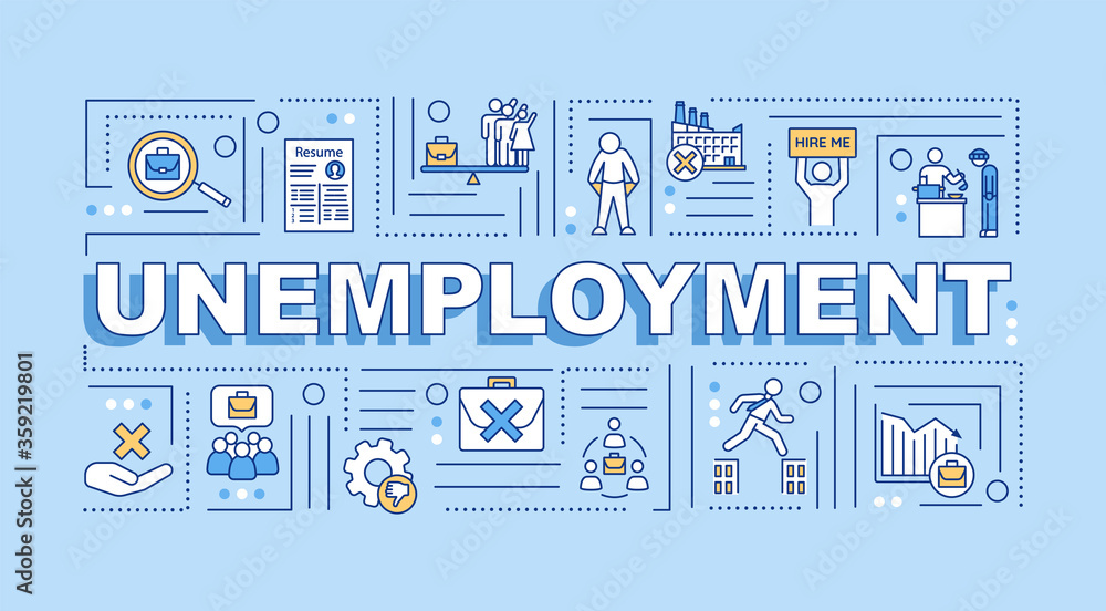 Unemployment word concepts banner. Labor market crisis infographics ...