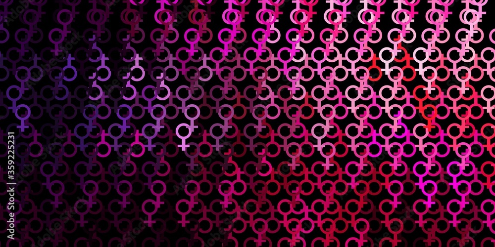 Dark Purple, Pink vector background with occult symbols. Stock Vector ...