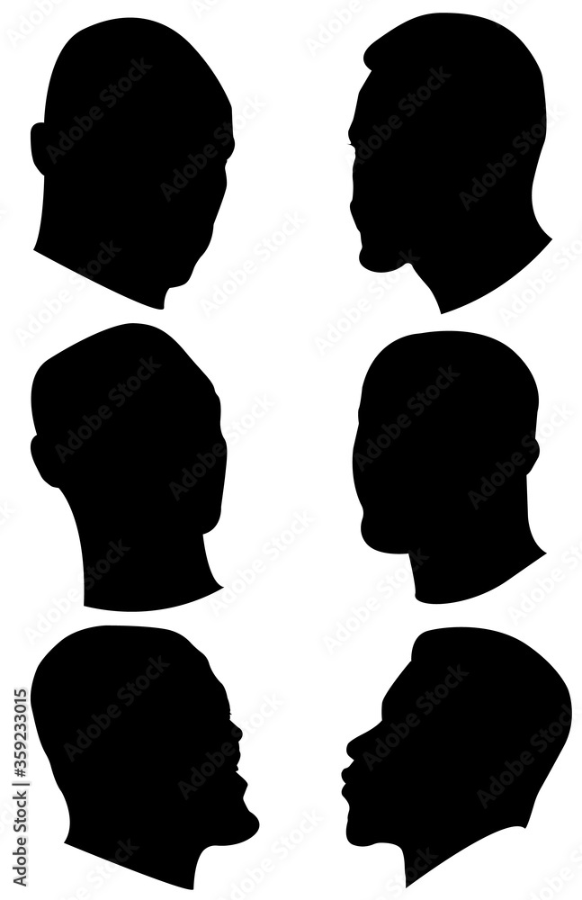 Vector male icons. Isolated illustrations of different men. Stock ...