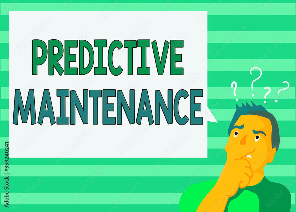 Writing note showing Predictive Maintenance. Business concept for ...
