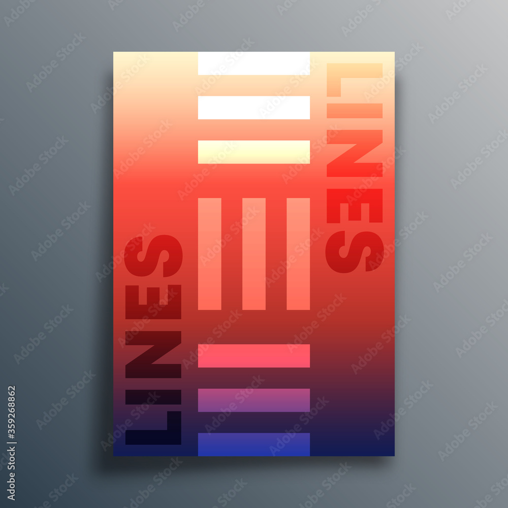 Cover template with lines for flyer, poster, brochure, typography or ...