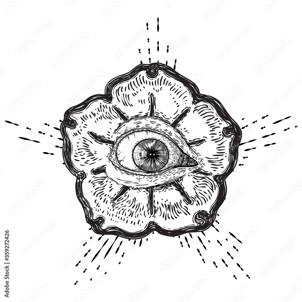All seeing eye or Eye of Providence on decorative background sacred ...