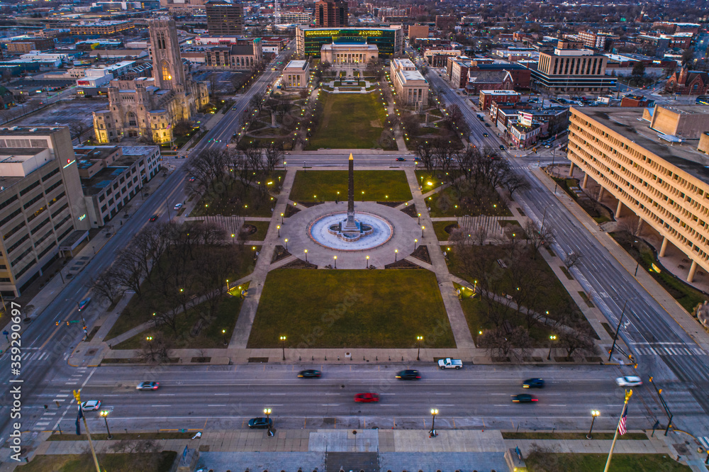 Aerial View of Downtown Indianapolis Indiana Monuments Stock Photo ...