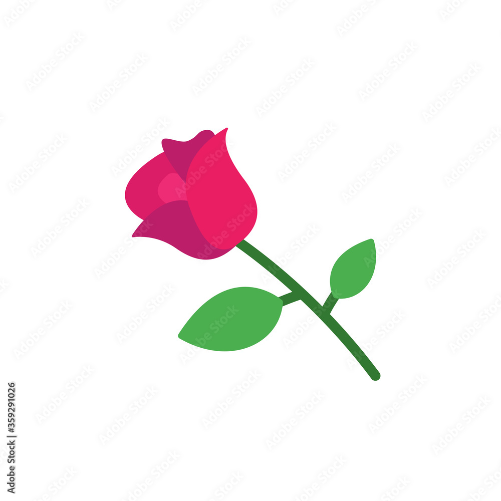 Rose flower icon. Simple color vector elements of botanicals icons for ...
