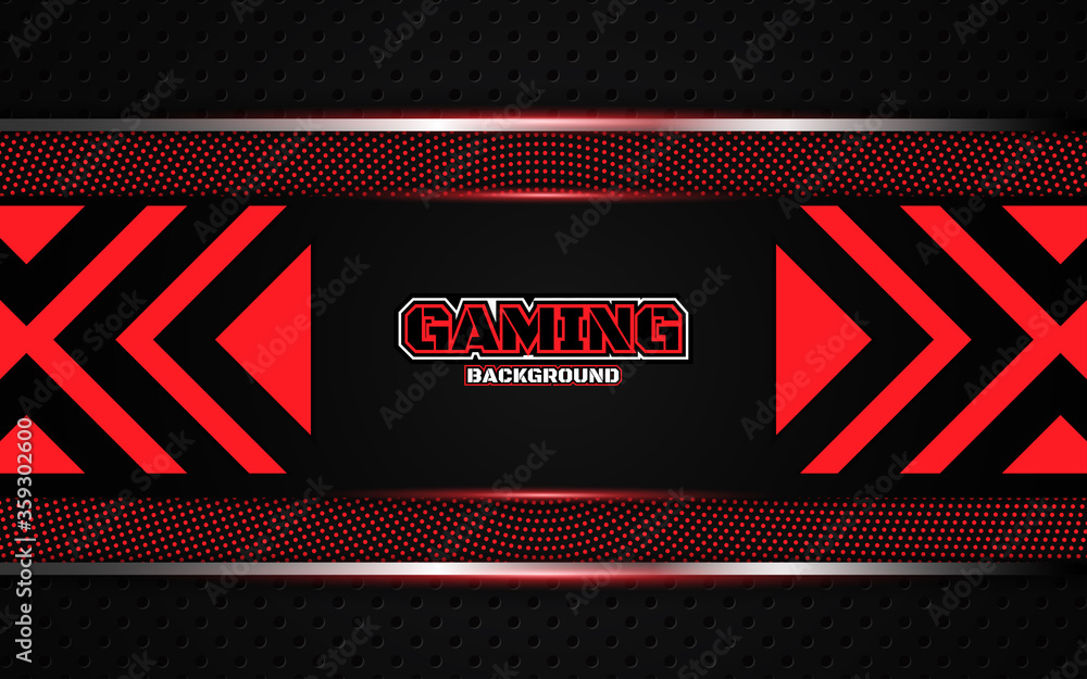 Abstract futuristic black and red gaming background with modern esport ...