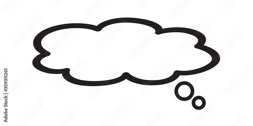 Think bubble isolated on white background. Trendy think bubble in flat ...