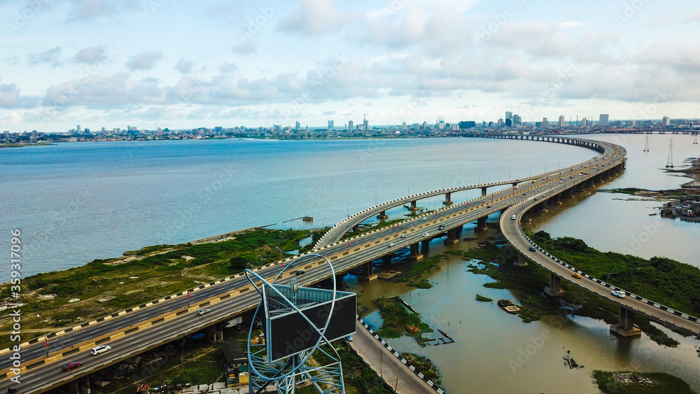 Aerial landscape view of Third mainland bridge Lagos Nigeria Stock ...