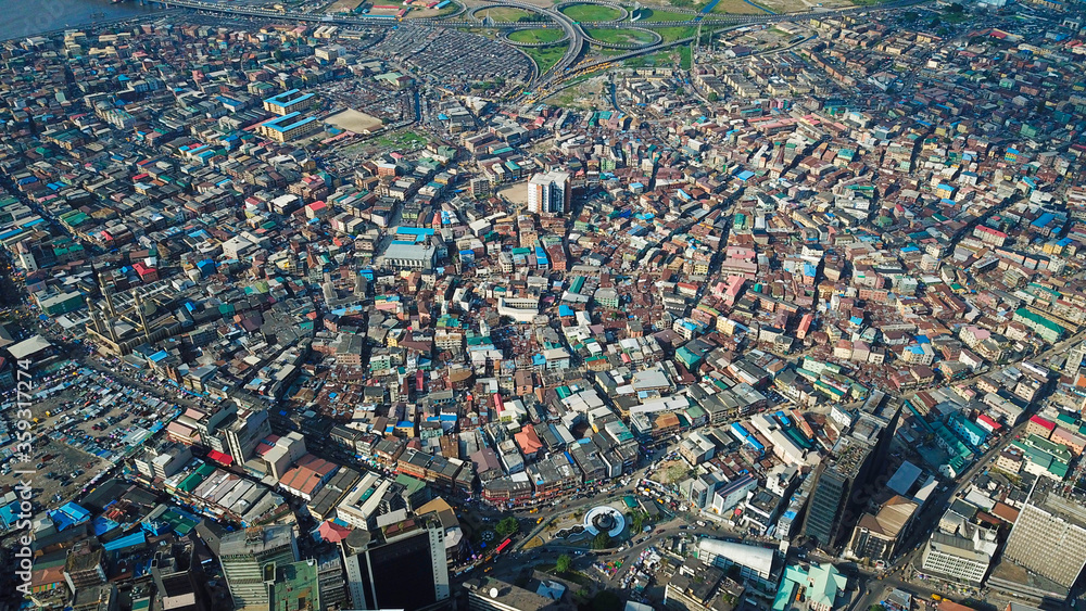 Scenic aerial view of Lagos Island Nigeria foto de Stock | Adobe Stock