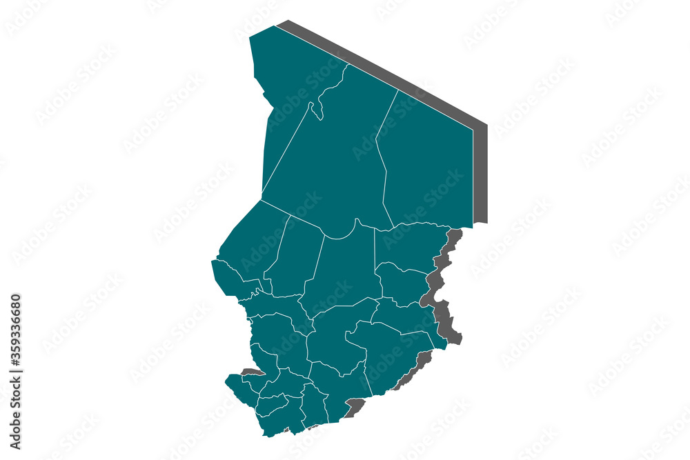 map of Chad isolated on white background, map-chad country on white ...