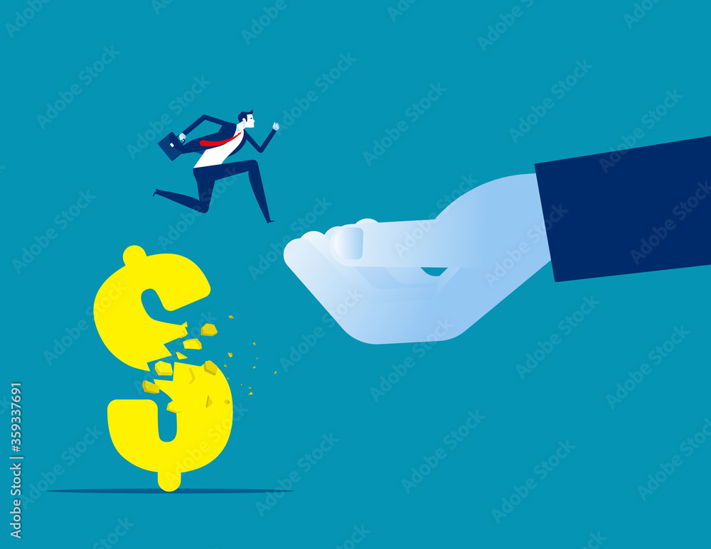 Colleague team unity. Helping hand concept. Business cartoon vector ...