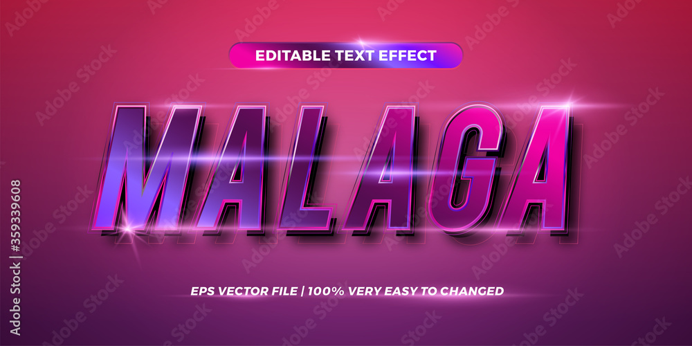Editable text effect - Malaga text style mockup concept Stock Vector ...