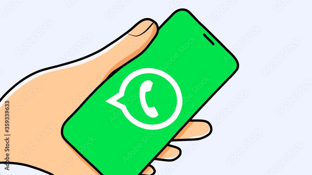 whatsapp on phone screen.whatsapp illustration. whatsapp background ...