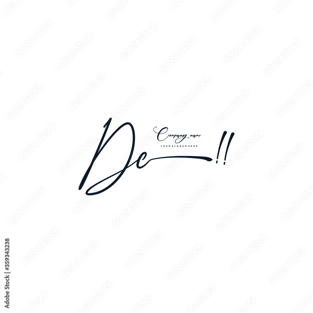 DC initials signature logo. Handwriting logo vector templates. Hand ...