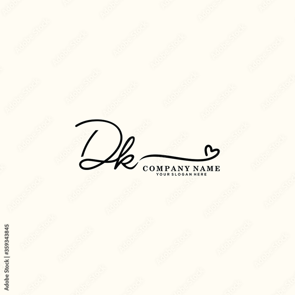 DK initials signature logo. Handwriting logo vector templates. Hand ...