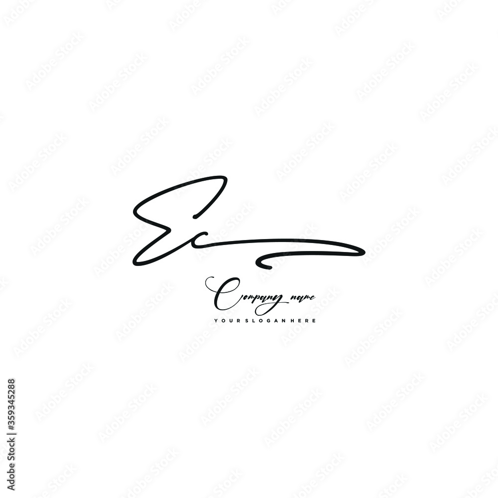 EC initials signature logo. Handwriting logo vector templates. Hand ...