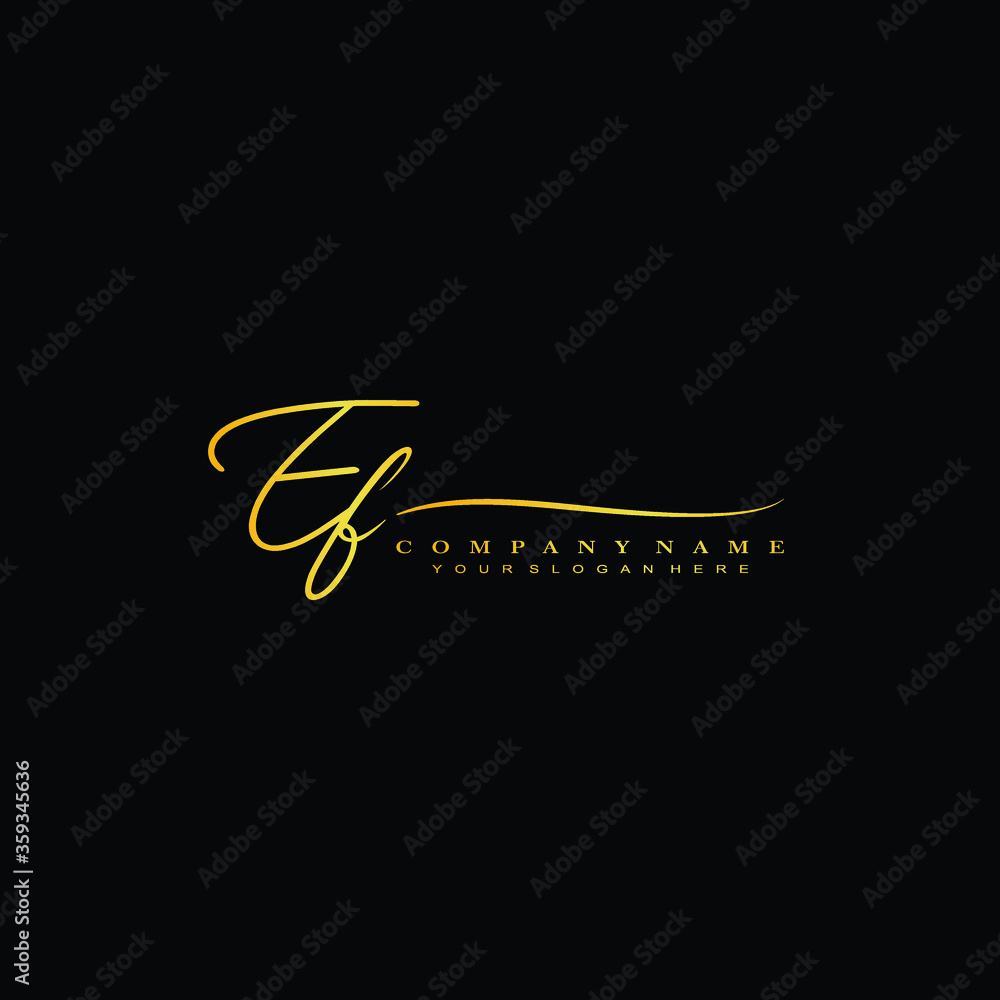 EF initials signature logo. Handwriting logo vector templates. Hand ...