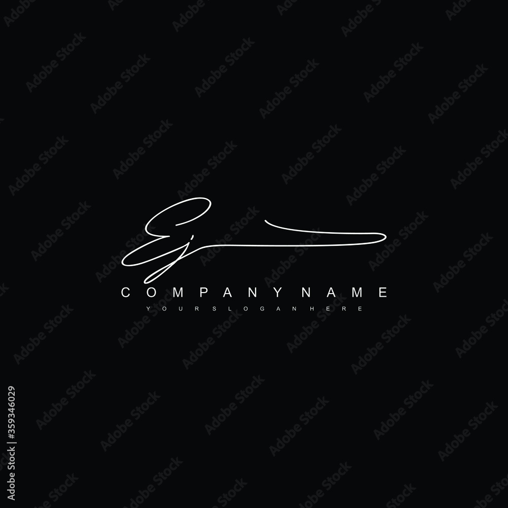 EJ initials signature logo. Handwriting logo vector templates. Hand ...