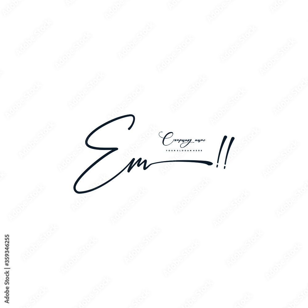 EM initials signature logo. Handwriting logo vector templates. Hand ...