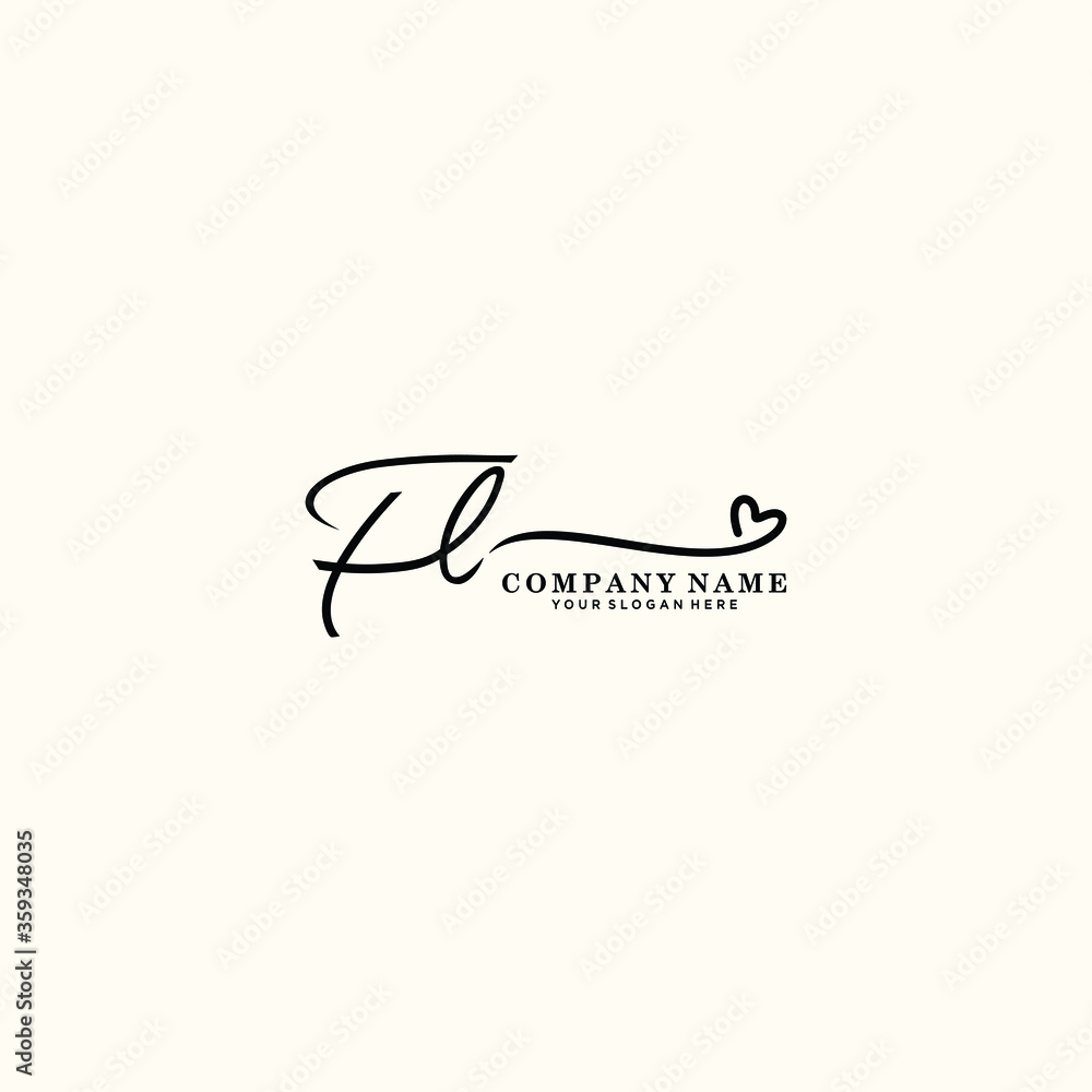 FL initials signature logo. Handwriting logo vector templates. Hand ...
