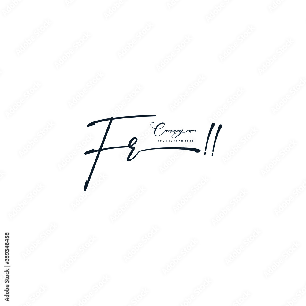 FR initials signature logo. Handwriting logo vector templates. Hand ...
