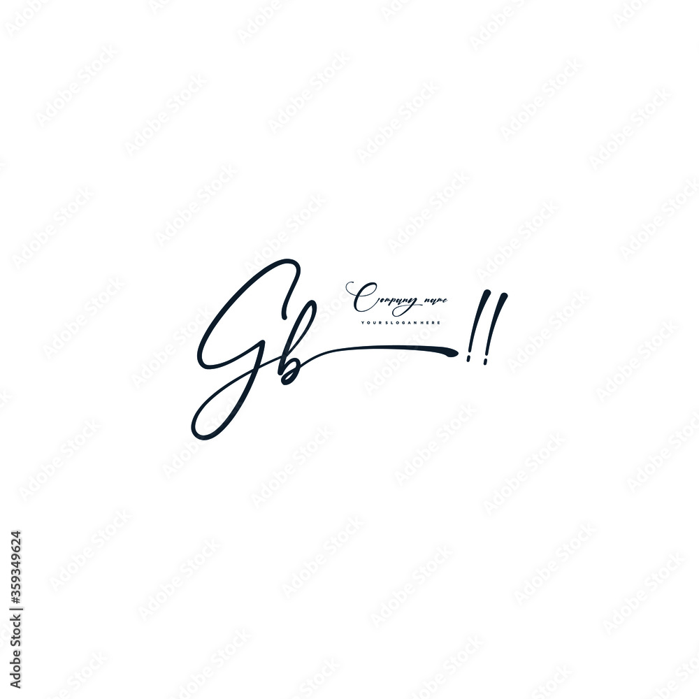 GB initials signature logo. Handwriting logo vector templates. Hand ...